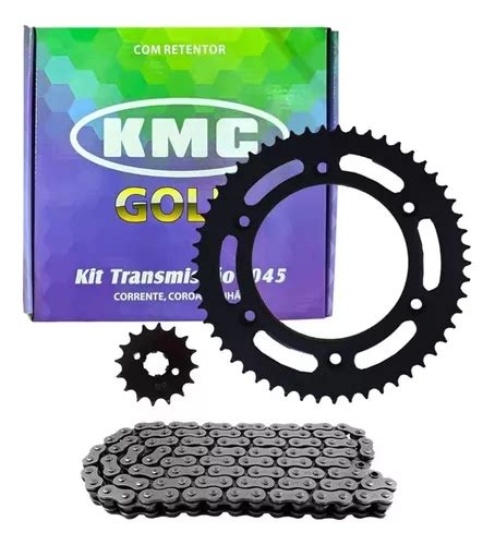 Kit Relação Kmc S Retentor Dafra Apache150 Aço 1045 Serjao