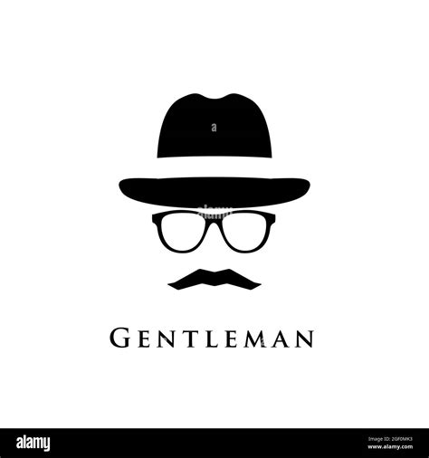 Un caballero con sombrero gafas y bigote Ilustración vectorial Imagen