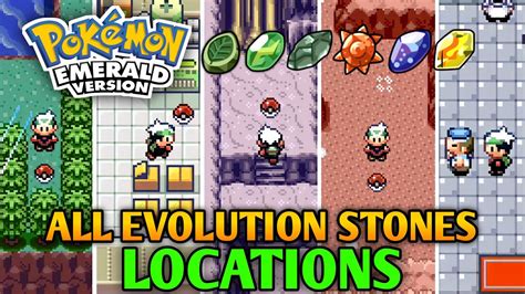 All Evolution Stones Location In Pokemon Emerald Fire Stone Thunder