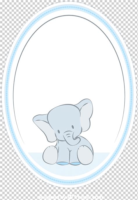 Ilustración ovalada de elefante blanco y azul elefante euclidiano