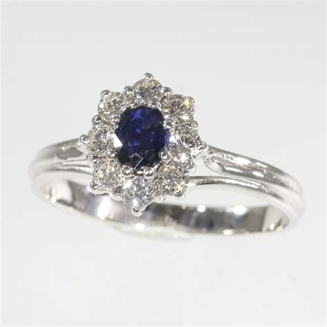 18 carats Or blanc Bague Fiançailles années 70 années Catawiki