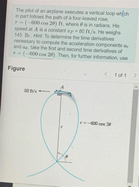 solved the pilot of an airplane executes a vertical loop