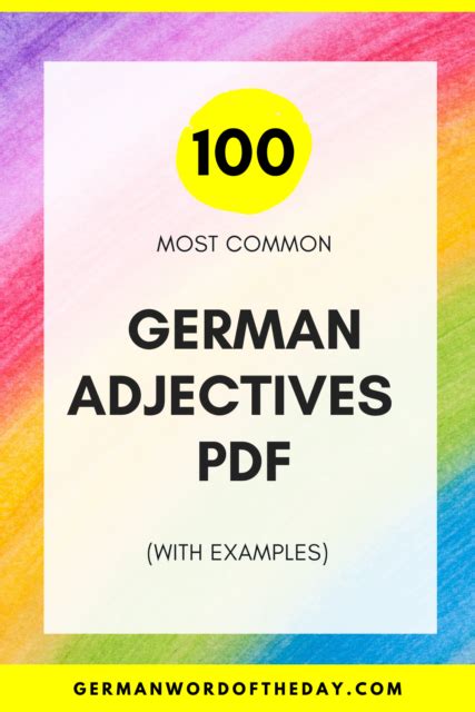 In This Post You Will Find The Top Most Used German Adjectives For