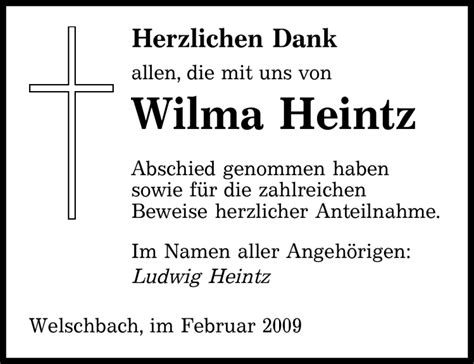 Traueranzeigen Von Wilma Heintz Saarbruecker Zeitung Trauer De