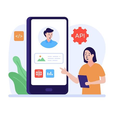 Premium Vector Application Programming Interface Flat Illustration Of