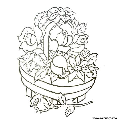 Coloriage Panier De Fleurs JeColorie