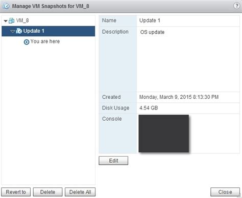 Take Snapshots Vmware Esxi