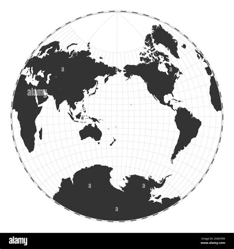 Vector mapa del mundo Proyección de Van der Grinten II Mapa