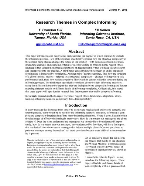 pdf research themes in complex informing