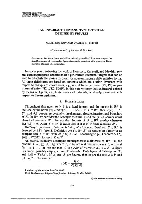 pdf an invariant riemann type integral defined by figures
