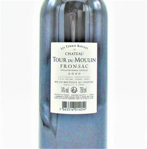 Fronsac Chateau Tour Du Moulin Les Terres Rouges 2020 La Cave Saint