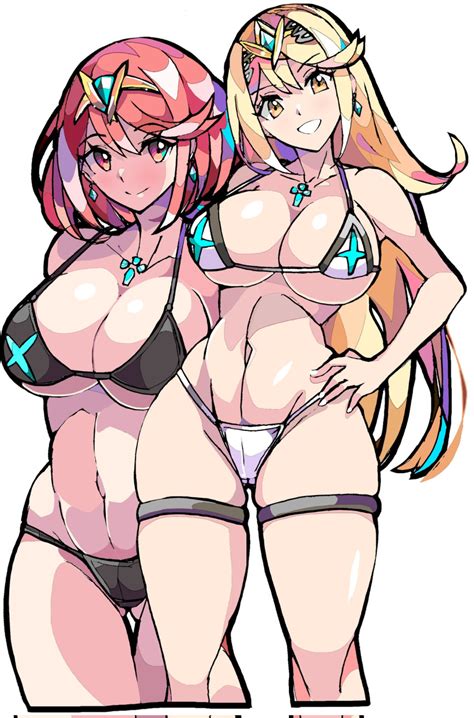 Hentai Busty 2 Girls Alluring Big Breasts Bikini Blonde Hair Core
