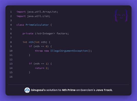 Binupauls Solution For Nth Prime In Java On Exercism