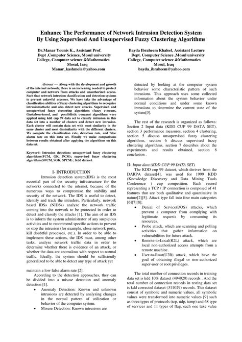 pdf enhance the performance of network intrusion detection system by using supervised and