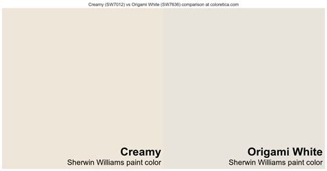 Sherwin Williams Creamy Vs Origami White Color Side By Side