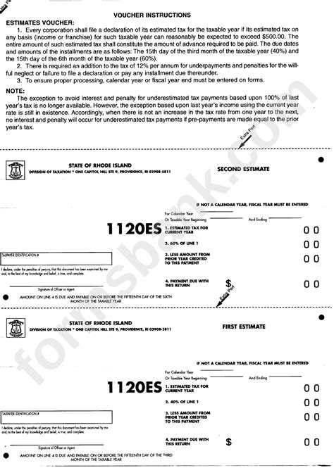 Form Ri Es Amended Declaration Of Corporation Estimated Tax
