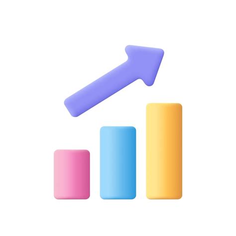 Gráfico de barras de crecimiento con columnas y flecha hacia arriba