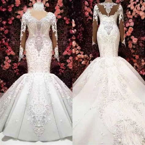Frica Luxo Branco Sereia Vestido De Casamento Plus Size Nova Chegada