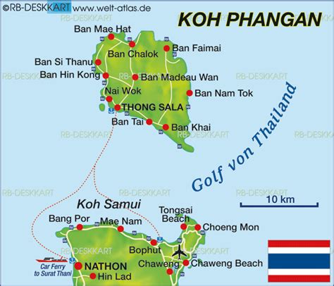 Karte Von Koh Phangan Thailand Karte Auf Welt Atlas De Atlas Der Welt