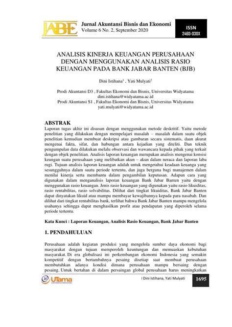 PDF ANALISIS KINERJA KEUANGAN PERUSAHAAN DENGAN MENGGUNAKAN ANALISIS