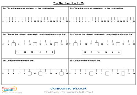 The Number Line To 20 Varied Fluency Classroom Secrets Classroom