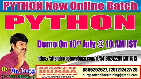 python online training by mr durga sir on 10th july 10am ist youtube