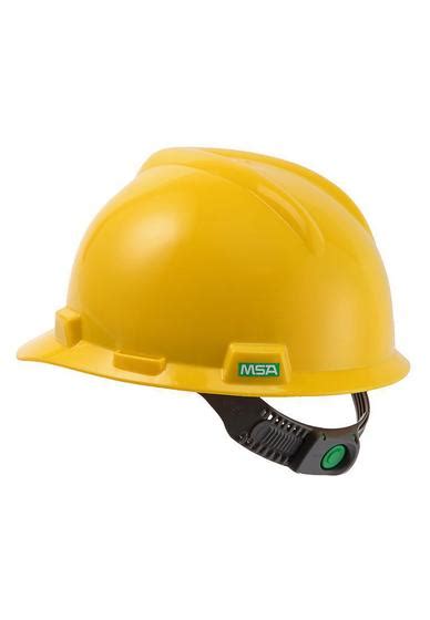 Capacete Msa V Gard Suspensão Push Key Jugular Amarelo