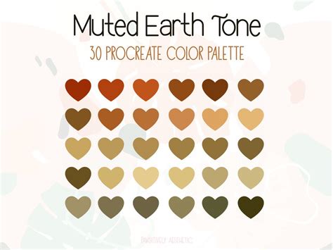 Muted Earth Tone Procreate Palette Graphic By PawsitivelyAesthetic