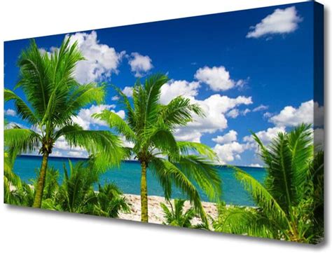 Tulup Pl Obraz Canvas Morze Palma Drzewa Krajobraz 125x50 Cm