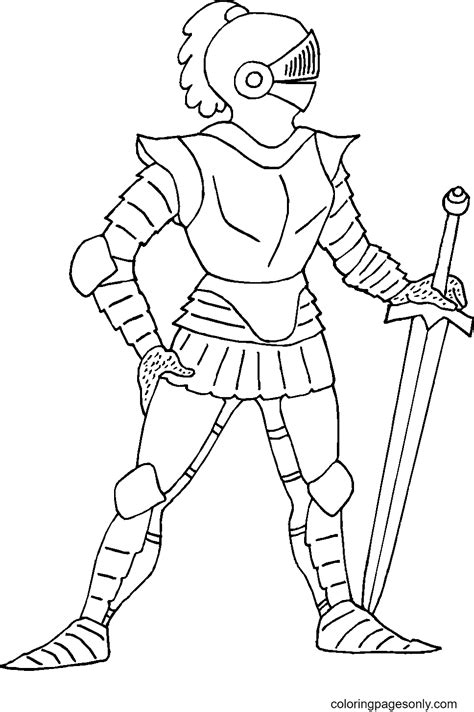 Páginas para colorir de Cavaleiro Espada Páginas para colorir