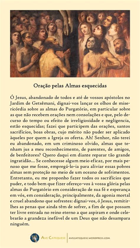 Novena pelas almas do Purgatório Oração pelas almas Orações cristãs