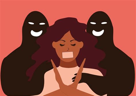 la mujer sufre acoso sexual agresión intimidación la mujer joven