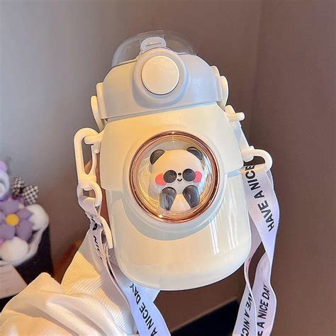 TIAASTAP Bouteille D Eau Kawaii Avec Paille Jolie Bouteille D Eau En