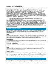 Mastering Interview Body Language Tips For Success Course Hero