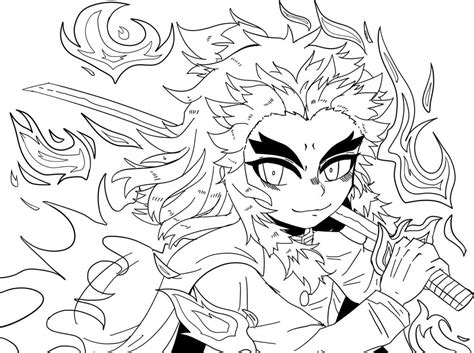 Dibujos De Rengoku Para Colorear
