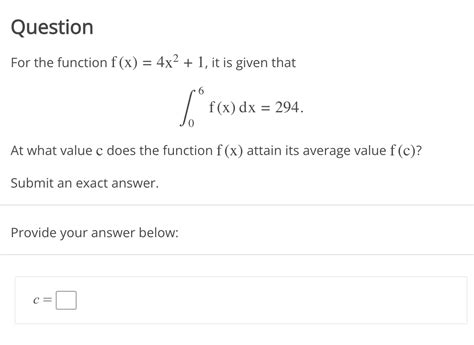 solved for the function f x 4x2 1 it is given that