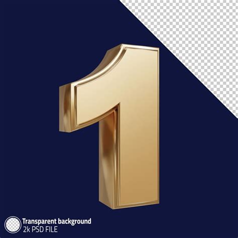 1 número 3d Archivo PSD Premium