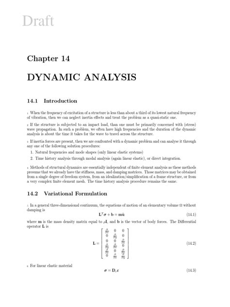 dynamic analysis pdf finite element method matrix mathematics