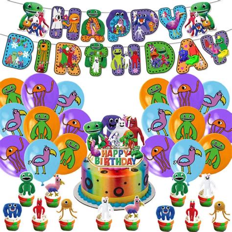 GARTEN OF BANBAN Happy Birthday Party Deko Luftballons Banner Kuchen