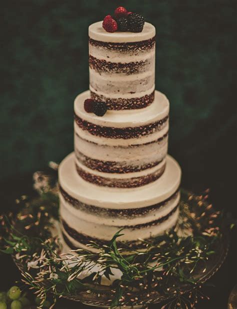 Naked Wedding Cake Ideas For Rustic Wedding Deer Pearl Flowers