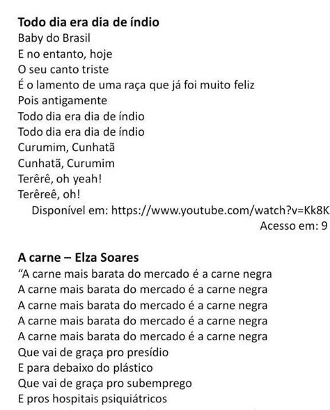 Qual Vis O As M Sicas Trazem Sobre Os Ind Genas E Os Negros Voc