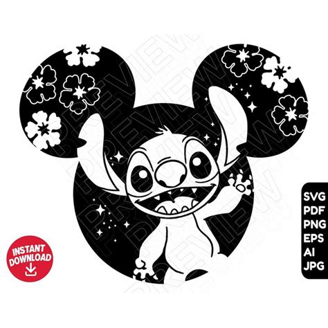 Stitch SVG Ears Svg Png Clipart Cut File Silhouette Inspire Uplift