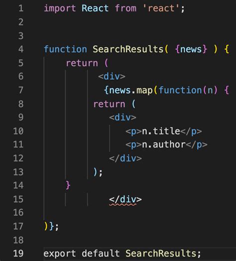 javascript react syntax error unterminated regular expression stack overflow