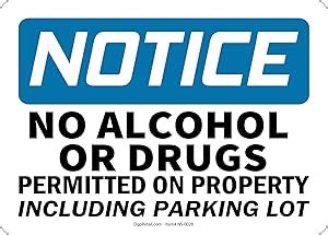 Amazon OSHA NOTICE SAFETY SIGN NO ALCOHOL OR DRUGS PERMITTED ON
