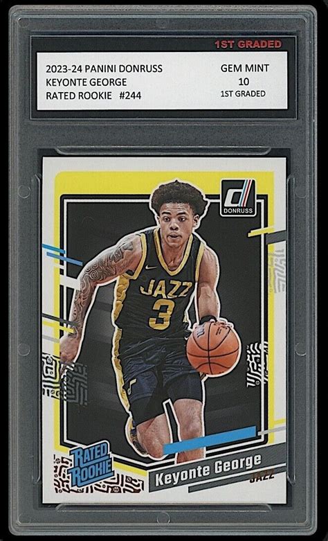 Keyonte Geoge 2023 24 Panini Donruss 1st Graded 10 Rated Rookie Card