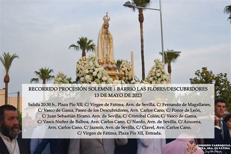 Horario E Itinerario Salida Procesional Ntra Sra De F Tima De Los