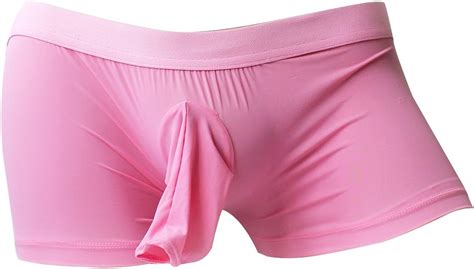 Amazon フィーショー 竿出し 前オープンボクサー ぞうさんぱんつ 超伸縮 オシャレパンツ メンズ ビキニ 男性 下着 パンツ アンダーウェア 「全5色」 ピンク ボクサー 通販
