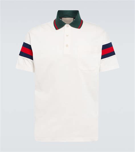 Gucci Cotton Jersey Polo With Web In White ModeSens