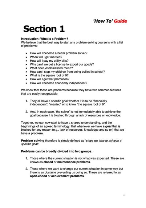 Problem Solving Skills Training Course Materials