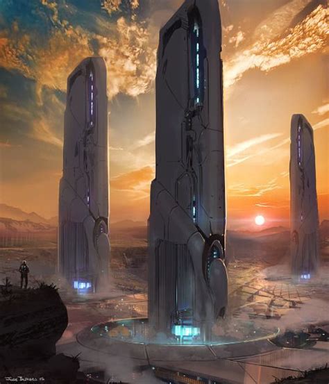 lennis Entorno de ciencia ficción Ciudad futurista Paisaje de fantasía